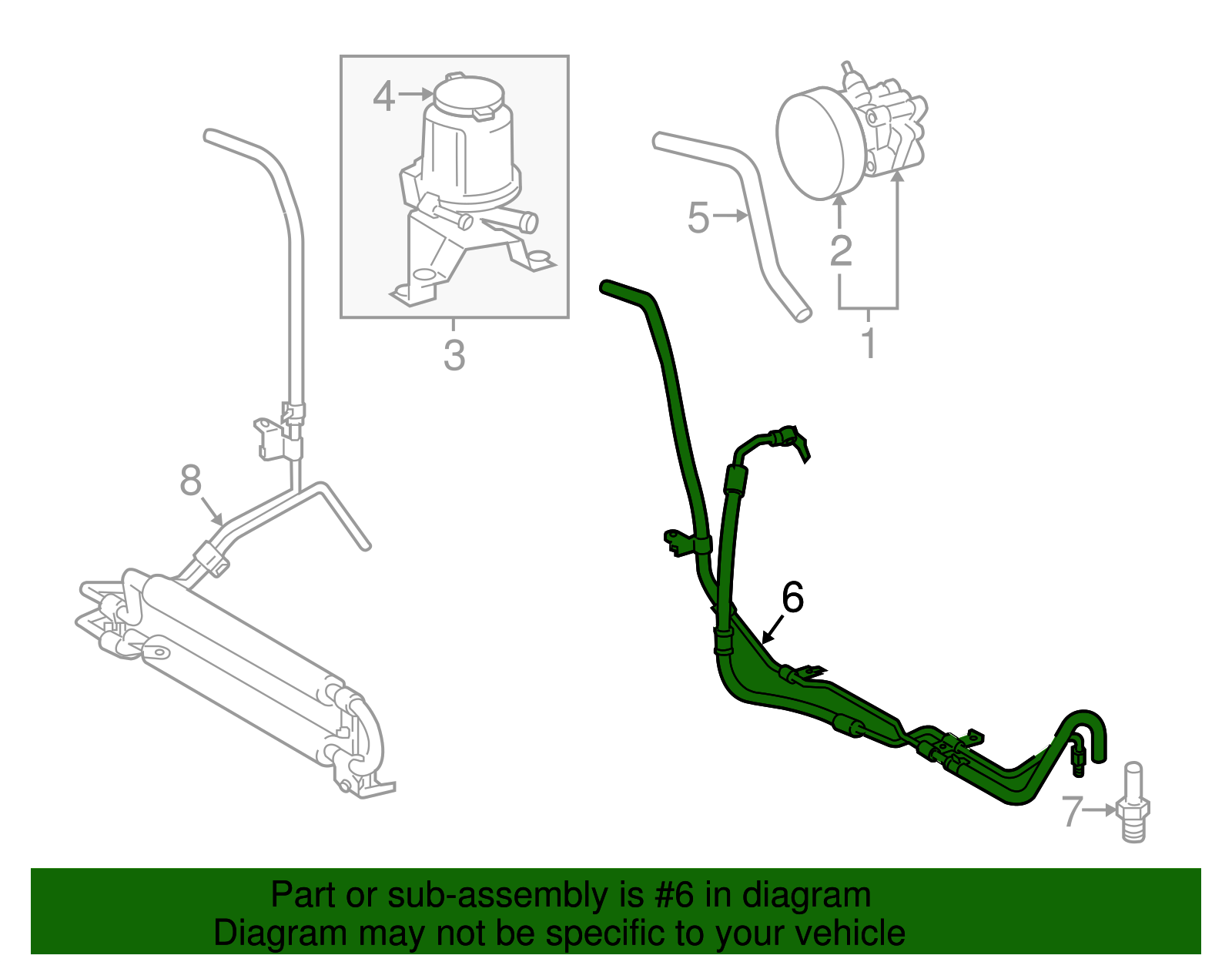 2016-2023 Toyota Tacoma Power Steering Pressure Hose 44410-04280 | OEM ...