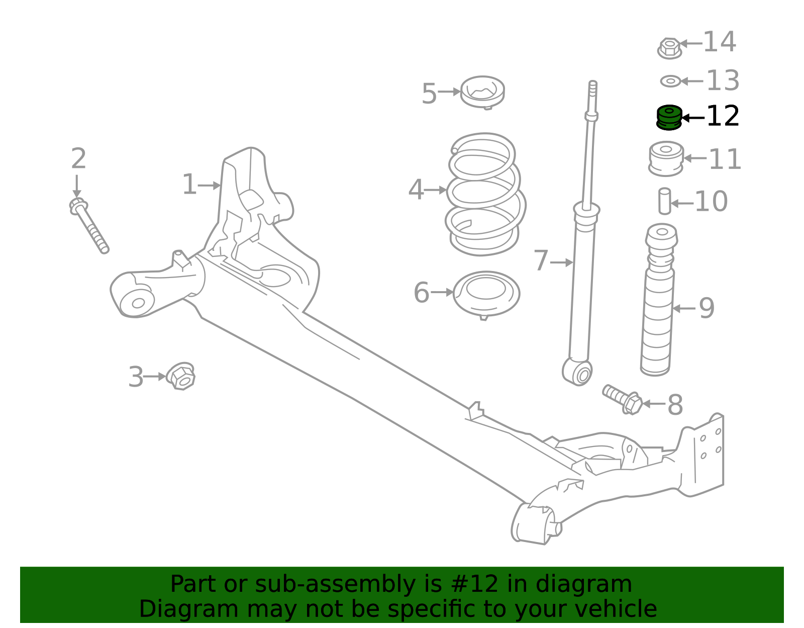 2012-2019 Nissan Suspension Shock Absorber Bushing (Rear) 56217-1HK0B ...