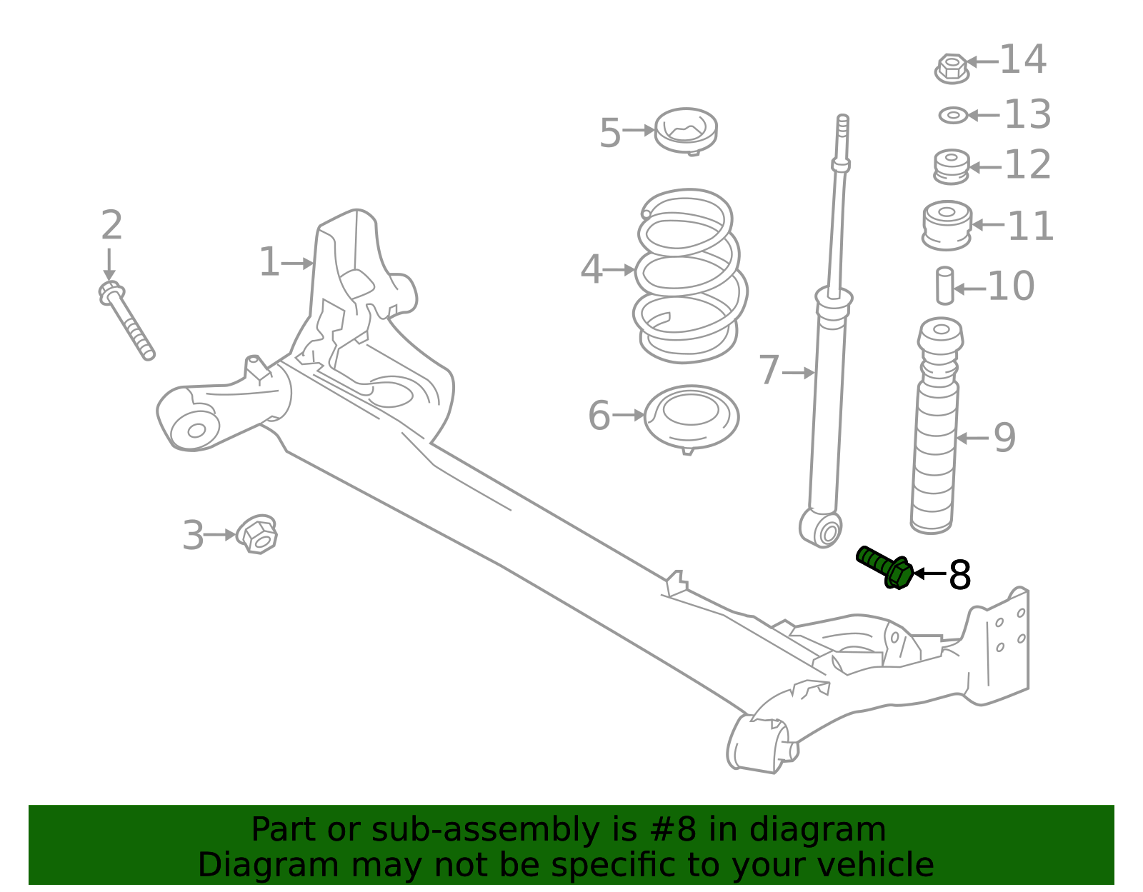 54459-1HA0A - Shock Bolt 2011-2019 Nissan | Official Nissan Parts Store