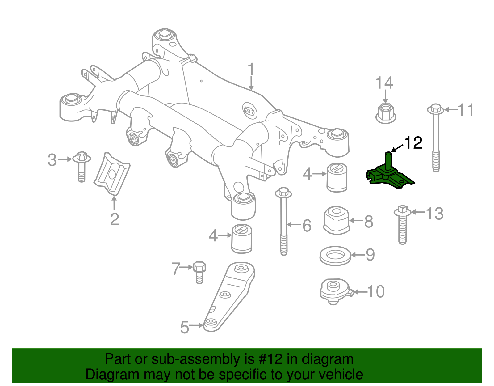 33-31-6-775-899 - Suspension Cross-Member Rear Support - 2009-2019 BMW ...