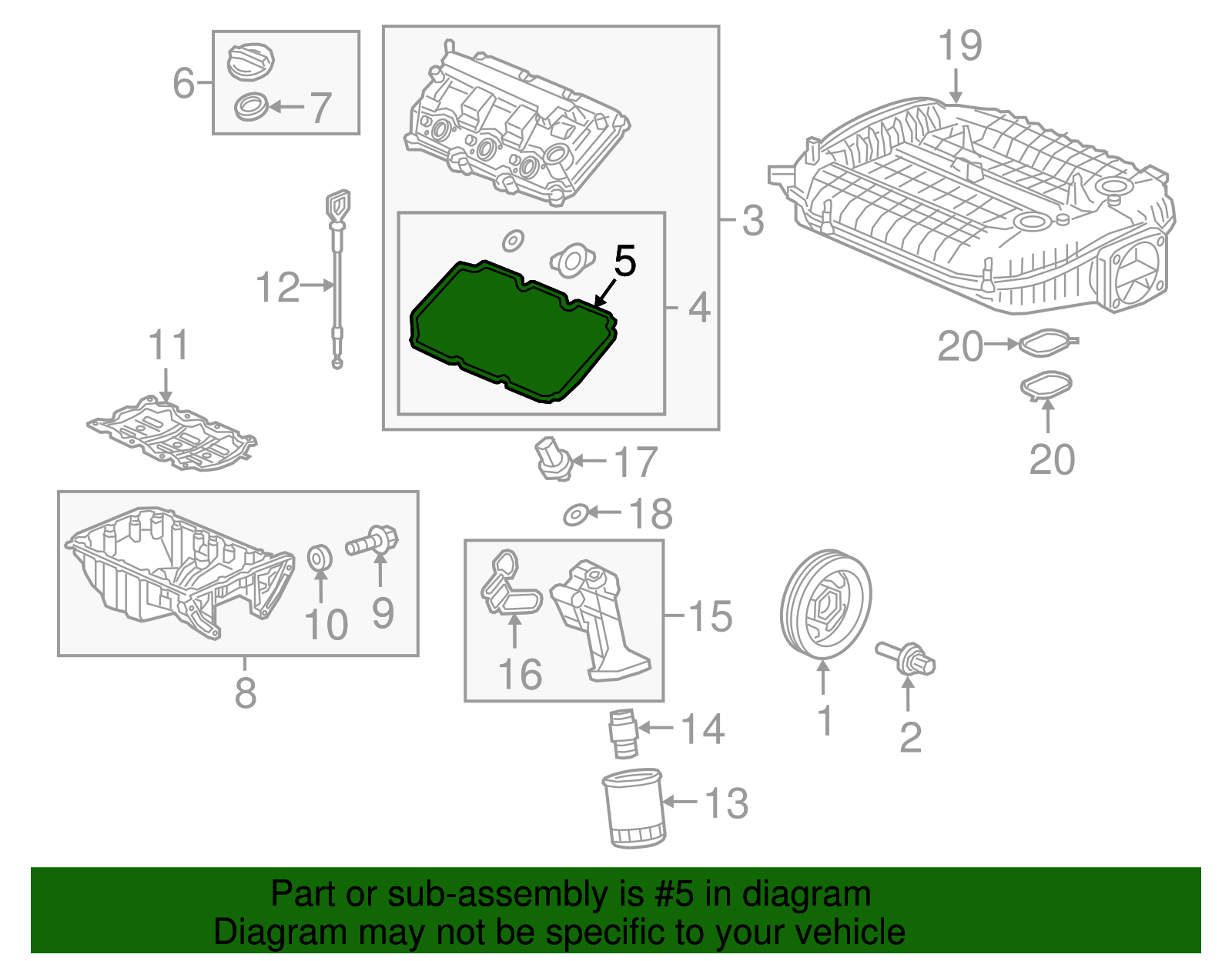 12351-5G0-A00 - Valve Cover Gasket 2013-2025 Honda | Honda Parts Online