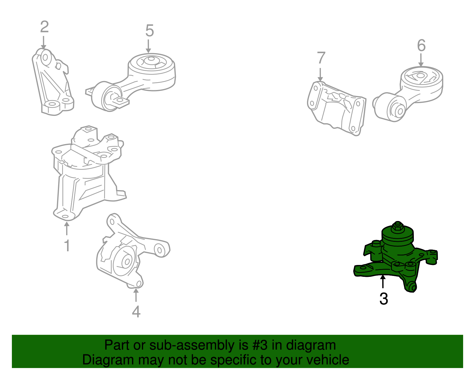 50850-SVB-A03 - Trans Mount 2006-2011 Honda Civic | Honda Parts Online
