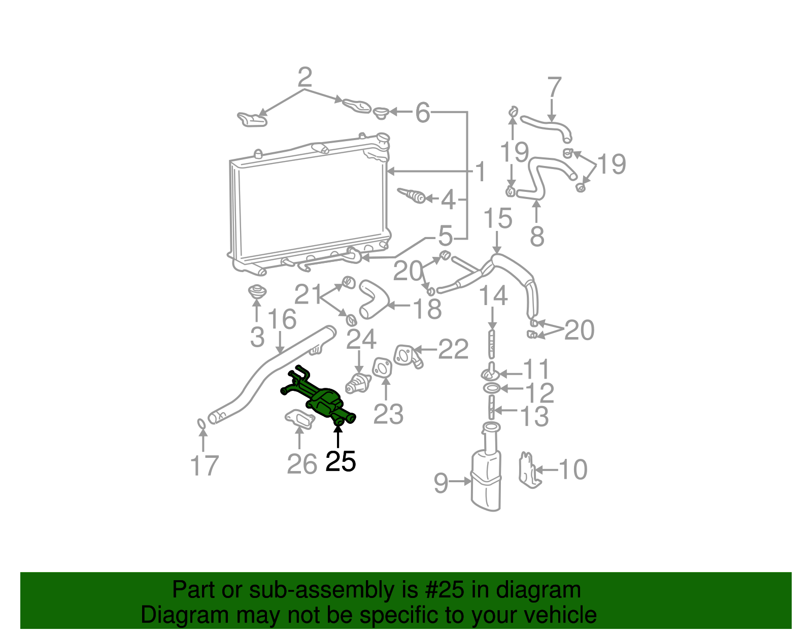 Hyundai - 25620-23501 - Thermostat Housing - 2001-2006 Hyundai | OEM ...