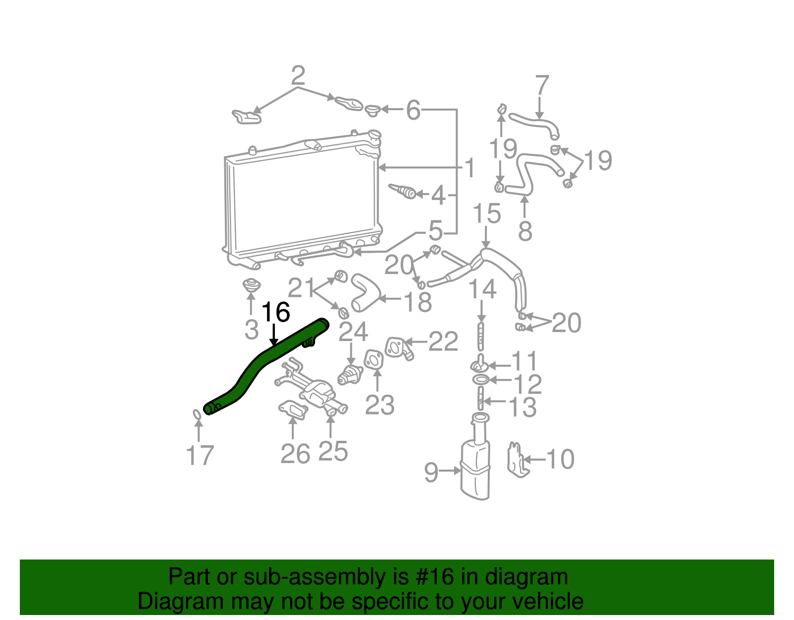 25461-23000 - Inlet Pipe - 1996-2006 Hyundai | Conicelli Hyundai