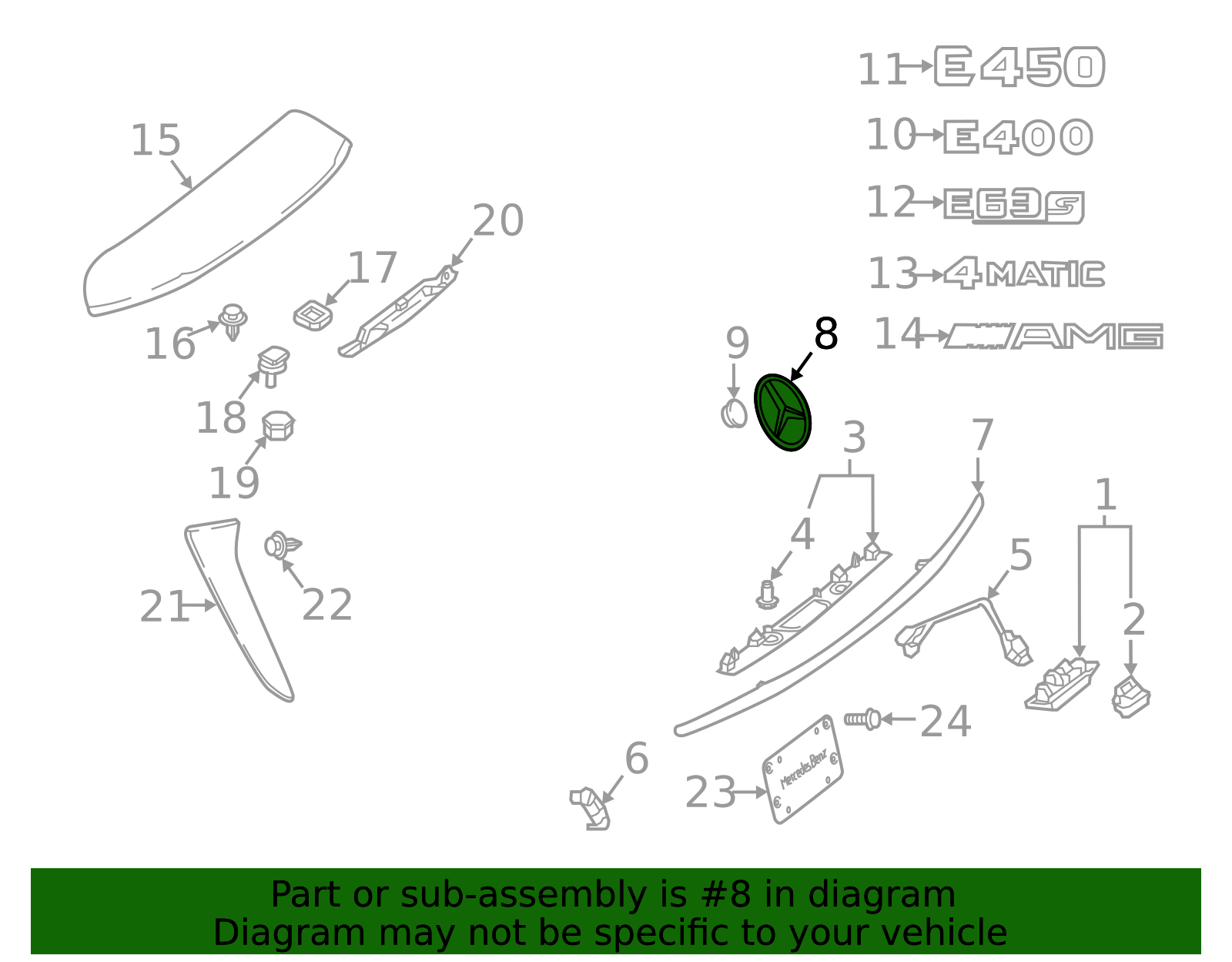 213-817-00-16 - Hatch Emblem 2017-2023 Mercedes-Benz | Mercedes-Benz ...