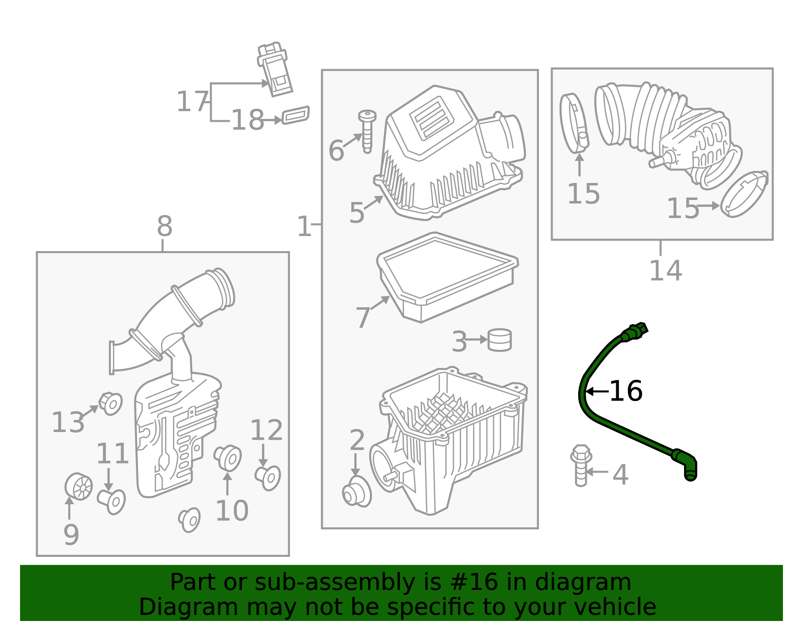 2013-2017 GM Positive Crankcase Ventilation (PCV) Tube 12649214 ...