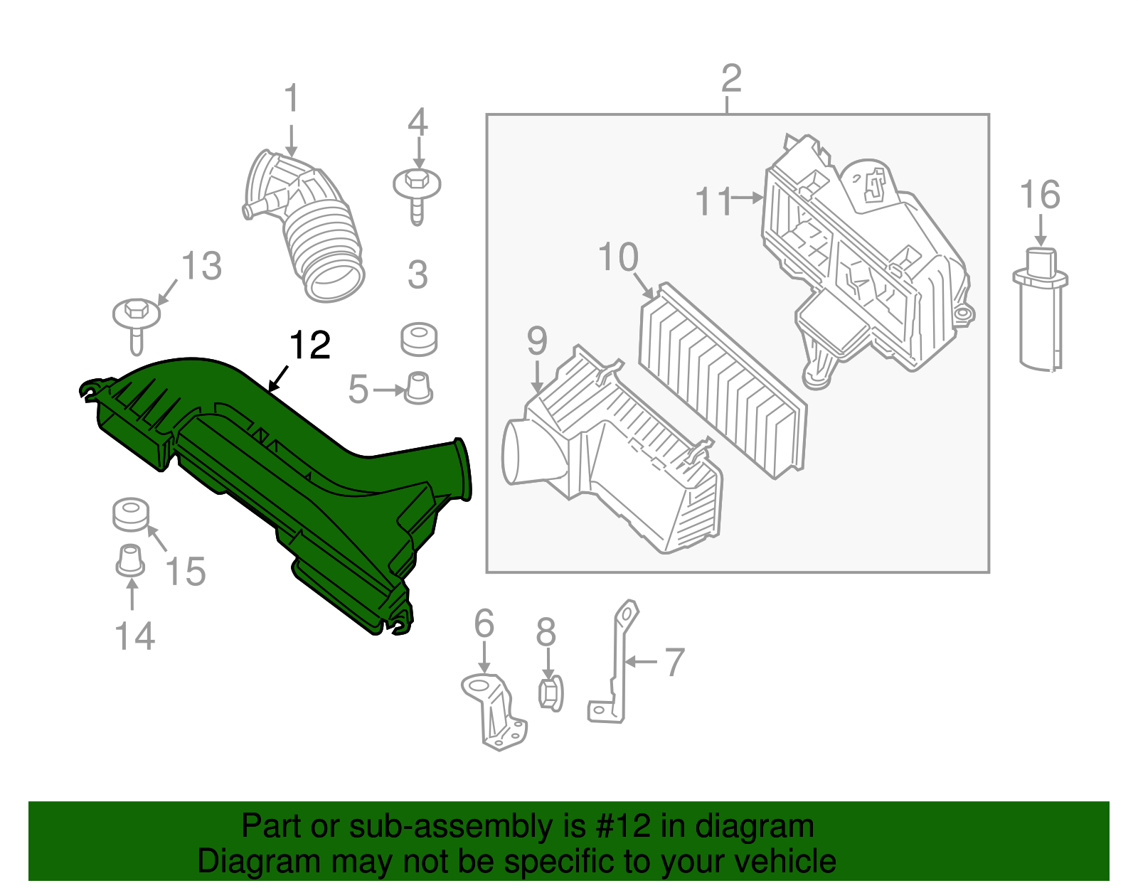 2007-2013 Nissan Altima Air Inlet Duct 16554-JA000 | Nissan Parts Central
