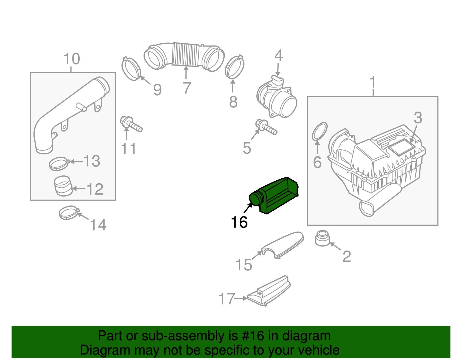 1K0-805-962-B-9B9 - Inner Duct 2006-2015 Audi | Audi OEM Parts Guy