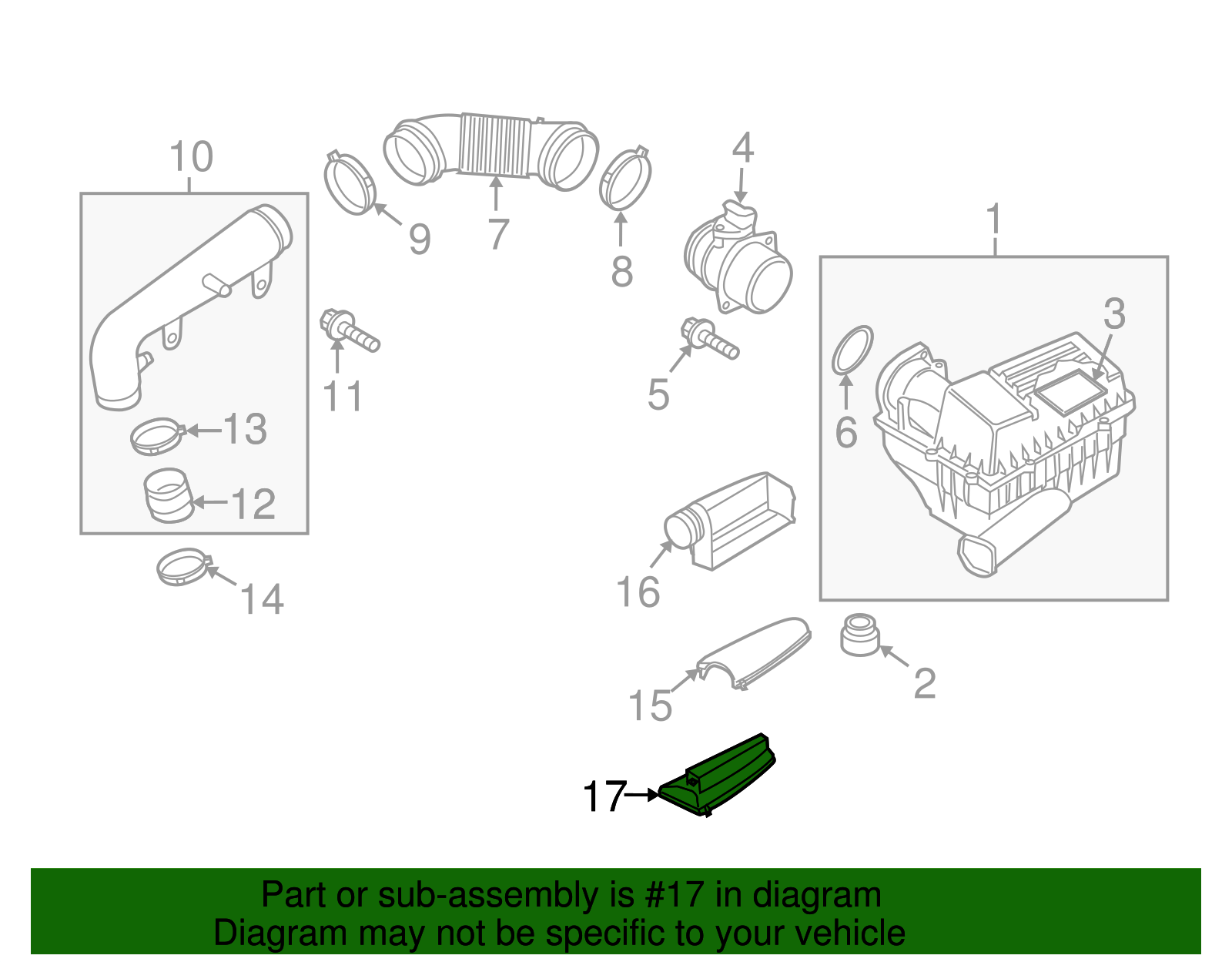 2008-2015 Audi Intake Duct 8J0-805-971-A | Audi USA Parts