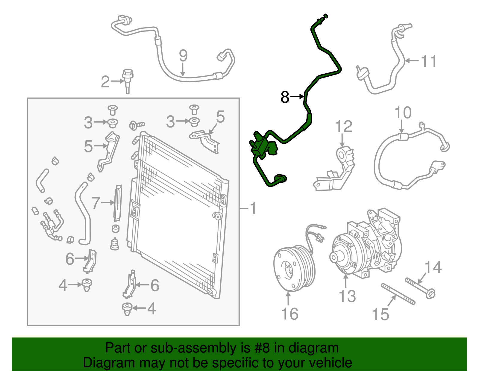 2014-2020 Toyota Tundra AC Tube 88716-0C540 | Sparks Parts