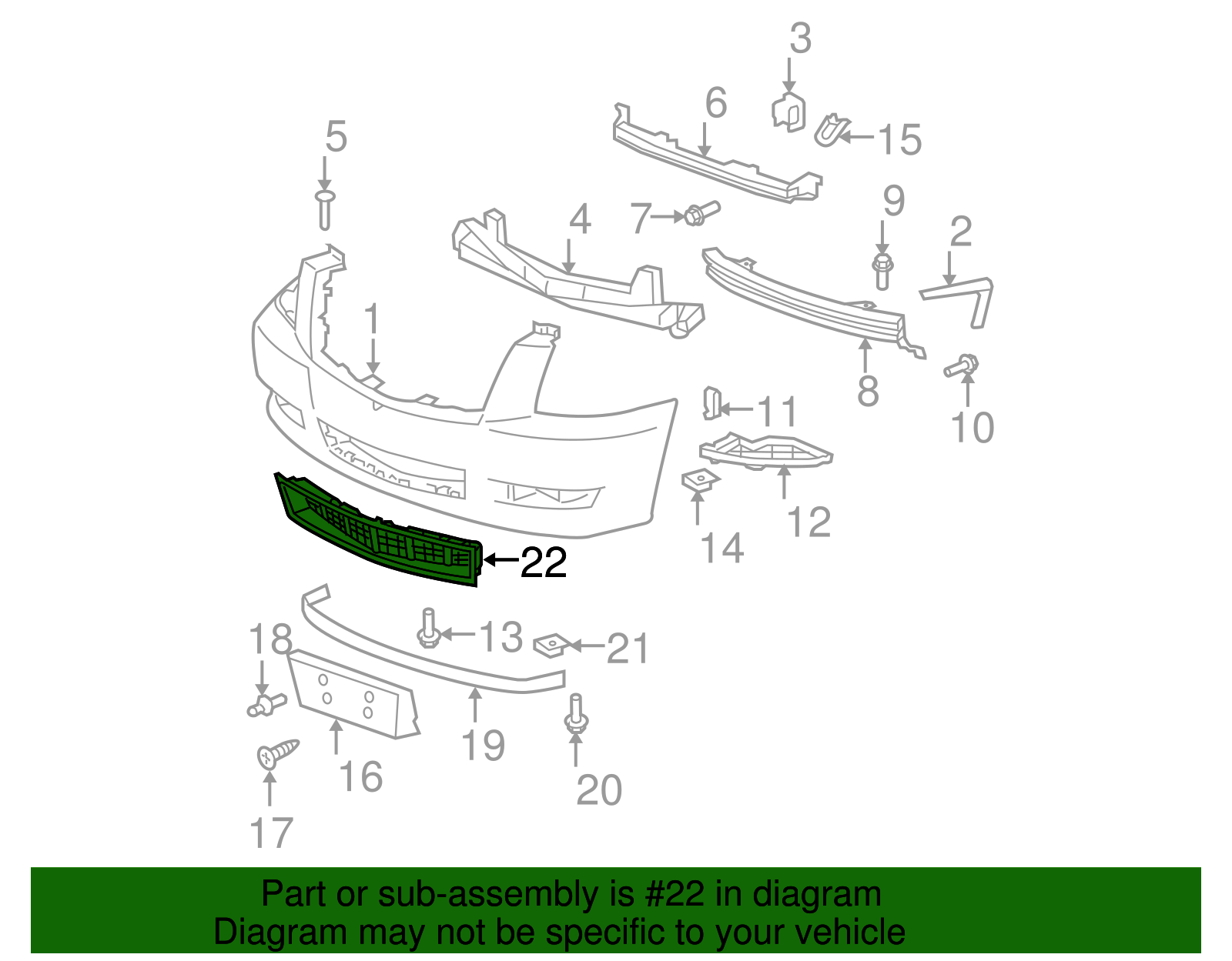 22755383 - Lower Grille | Partners Chevy