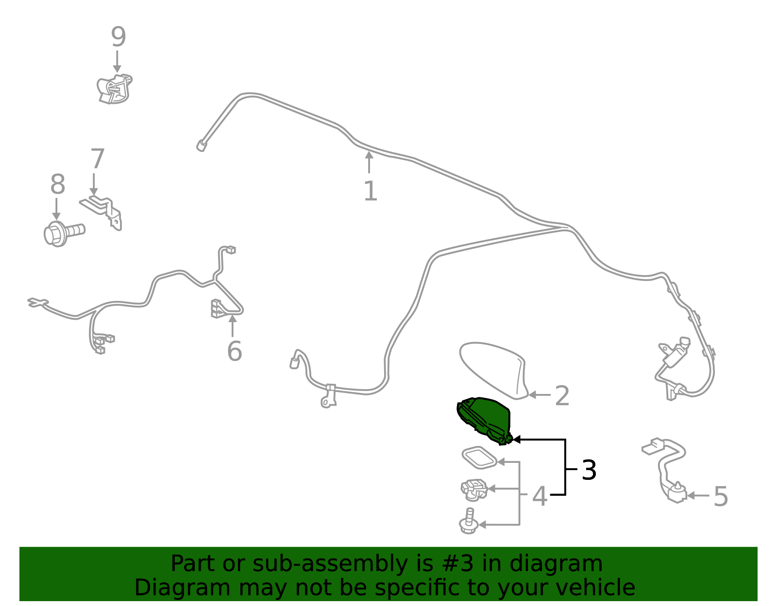 2021-2022 Toyota Sequoia Satellite Antenna 86760-0E080 | Toyota Parts ...