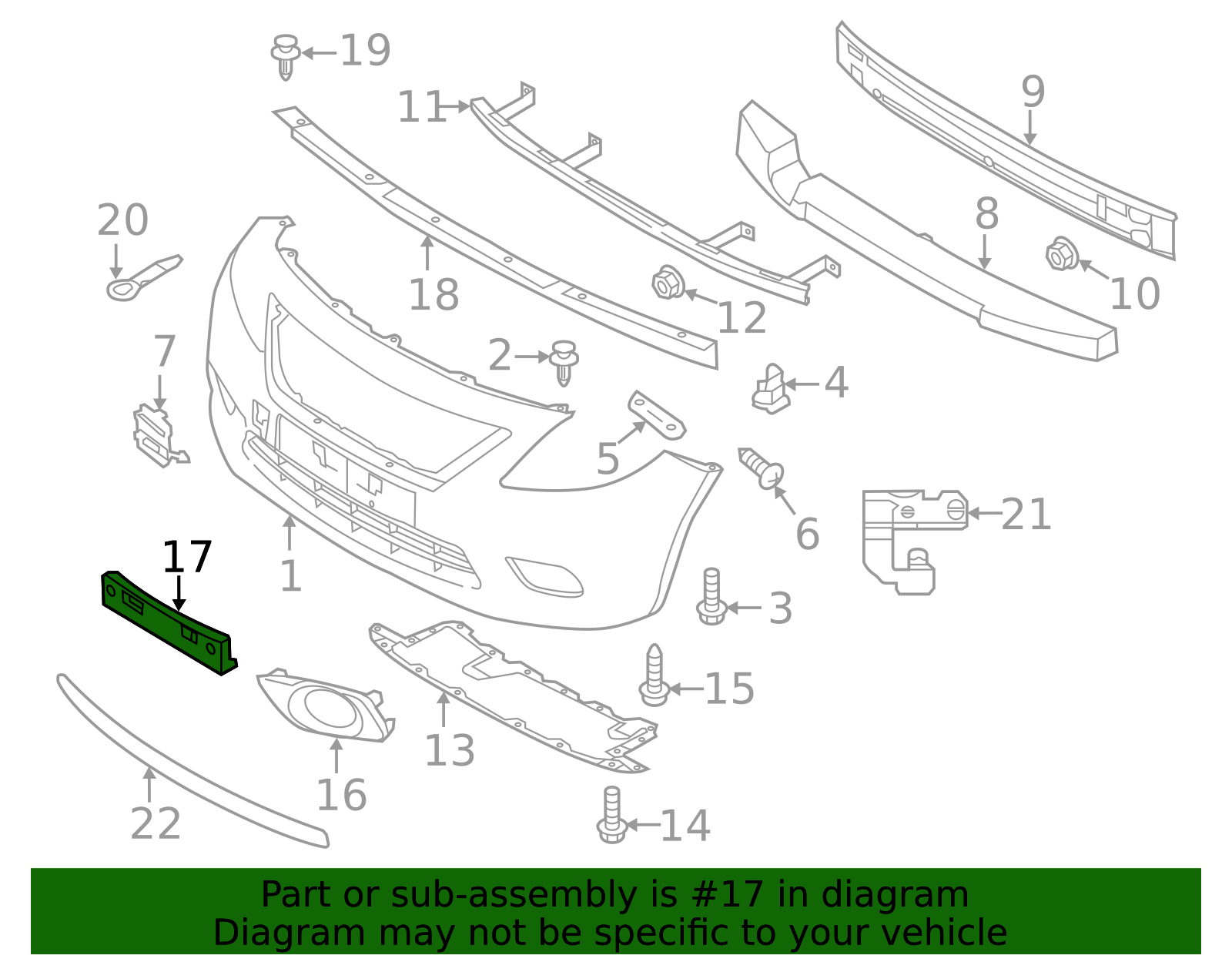 2012-2014 Nissan Versa License Bracket 96210-3BA0A | Bill Kay Nissan Parts