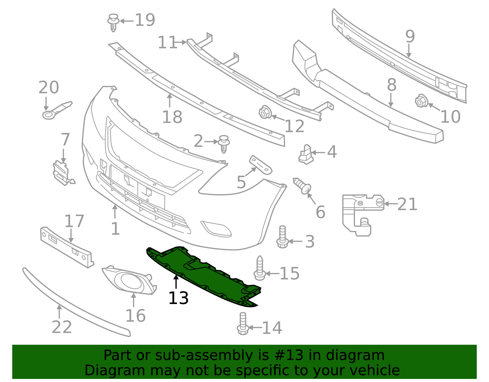2015-2019 Nissan Versa Lower Shield 62660-9KM0A | Team Nissan Inc.