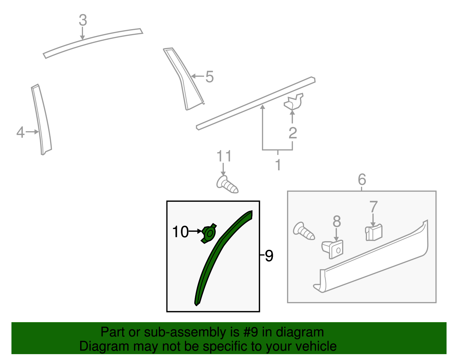 2012-2016 Honda CR-V Edge Molding 75395-T0A-A01 | OEM Parts Online
