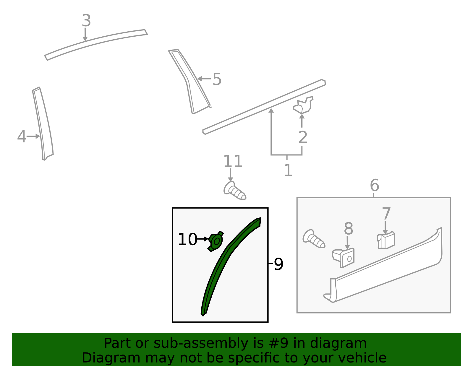75390-T0A-A01 - 2012-2016 Honda CR-V - Garnish R Rear Door Wheel Arch ...