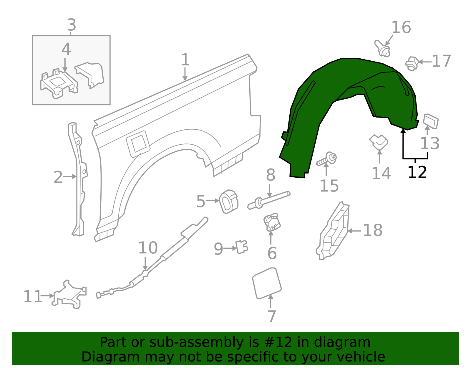 74551-T6Z-A00 - 2017-2025 Honda Ridgeline - Cover R Rear Fender | Honda ...