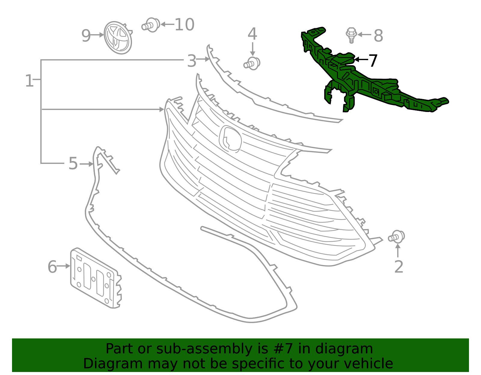 53101-07120 - High-Quality Grille Reinforcement for 2022 Toyota Avalon ...