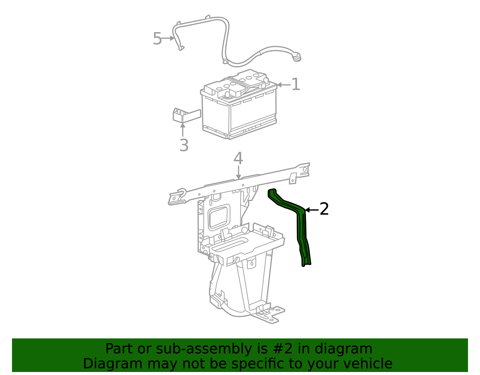 2021-2025 GM Battery Auxiliary Tray Hold Down Strap 84520997 | Capital ...