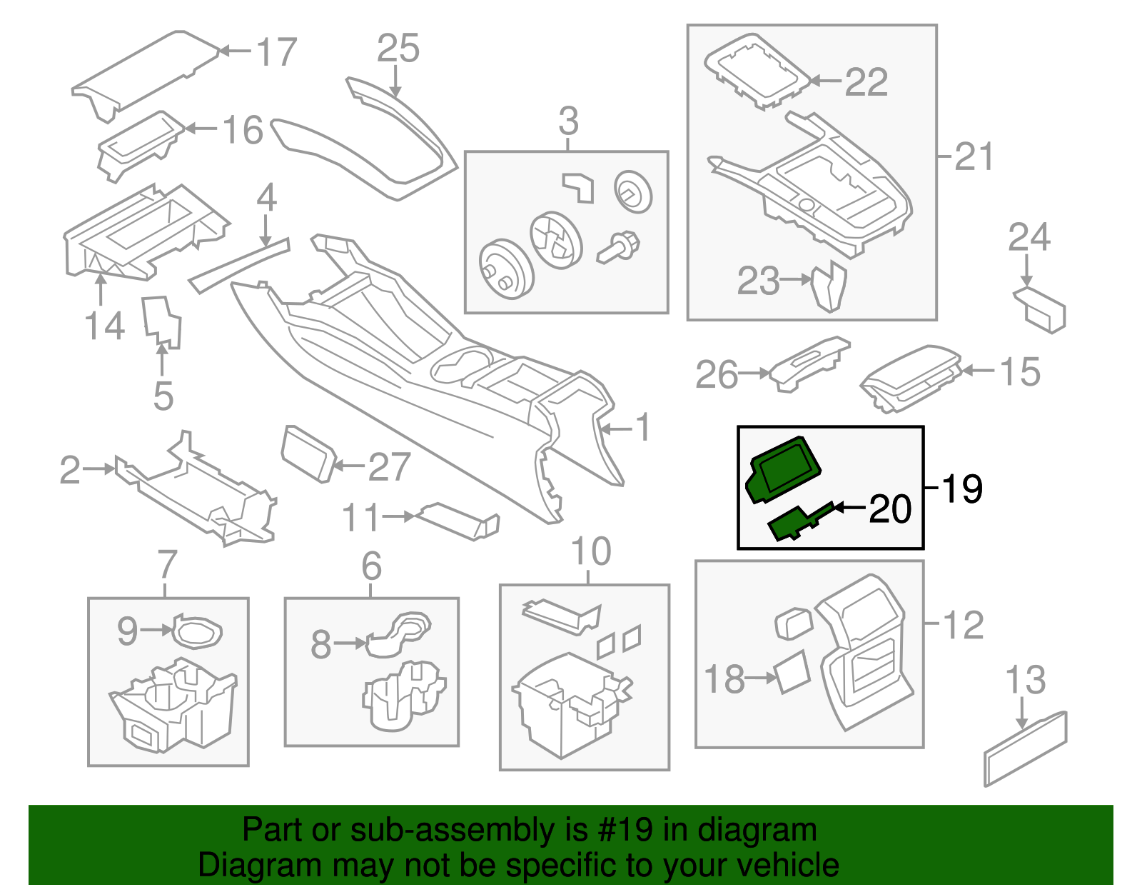 8K0-863-300-B-AZ3 - Storage Box 2013-2017 Audi | Audi OEM Parts Guy
