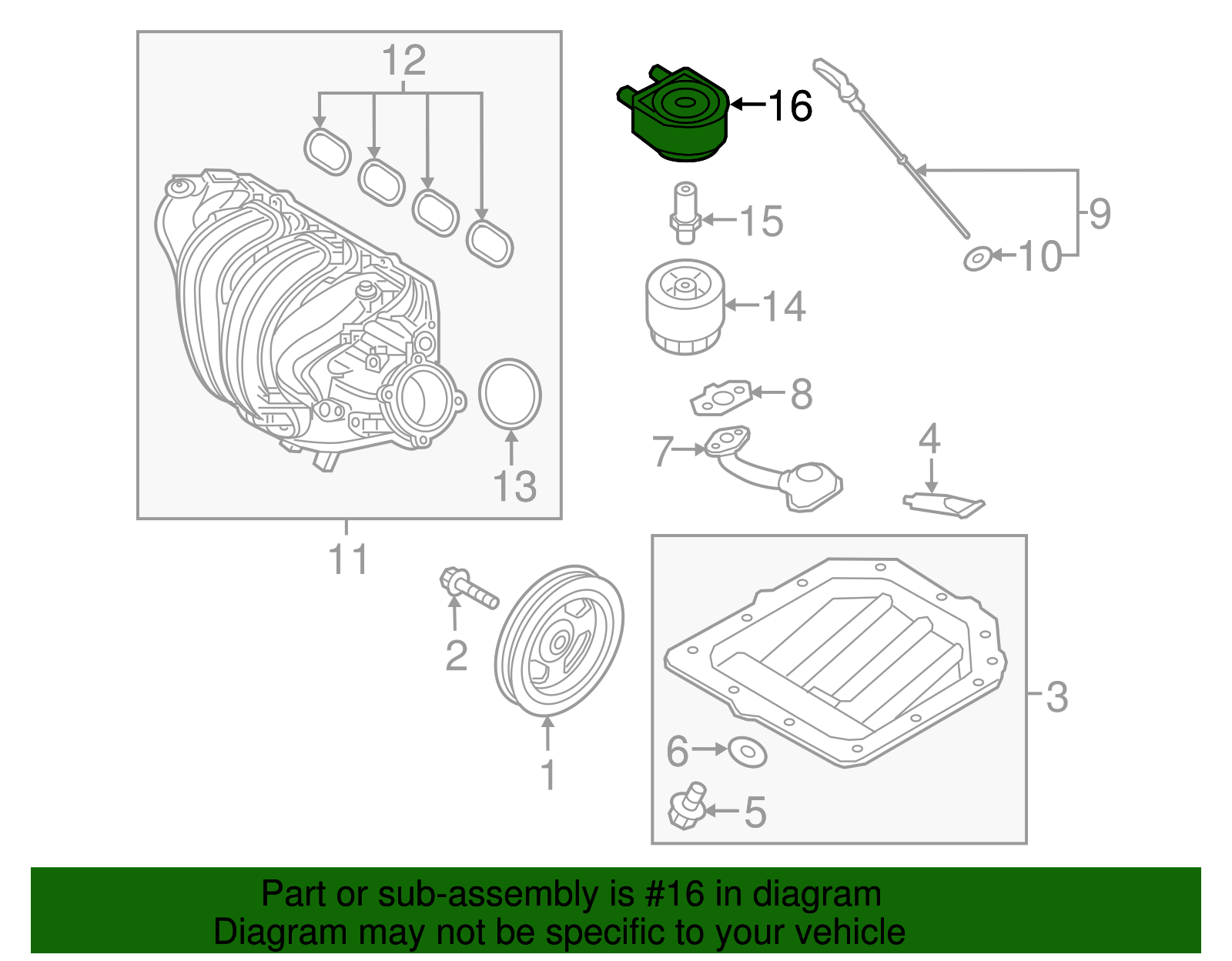 26410-2E010 - Oil Cooler 2017-2020 Kia Optima | Kia.Parts Store