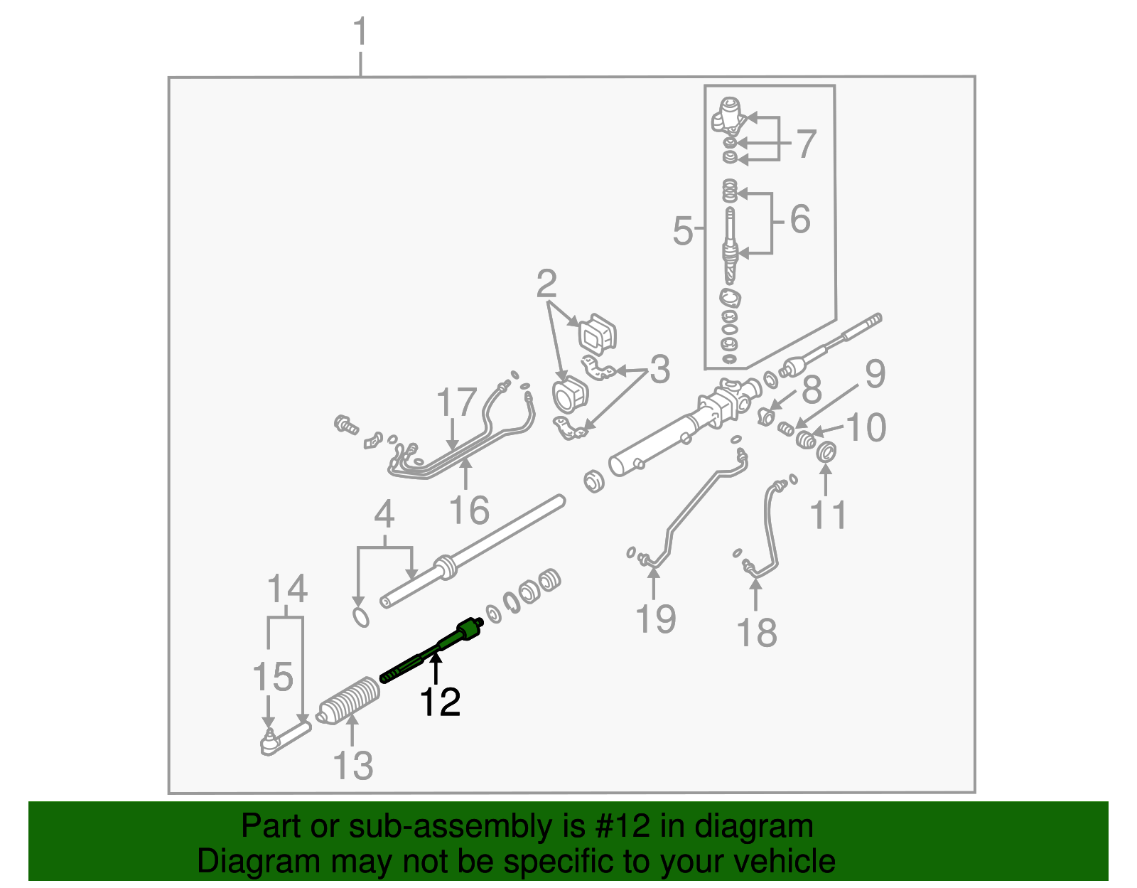 2002-2004 Subaru Impreza Inner Tie Rod 34160AE010 | Subaru Parts Store