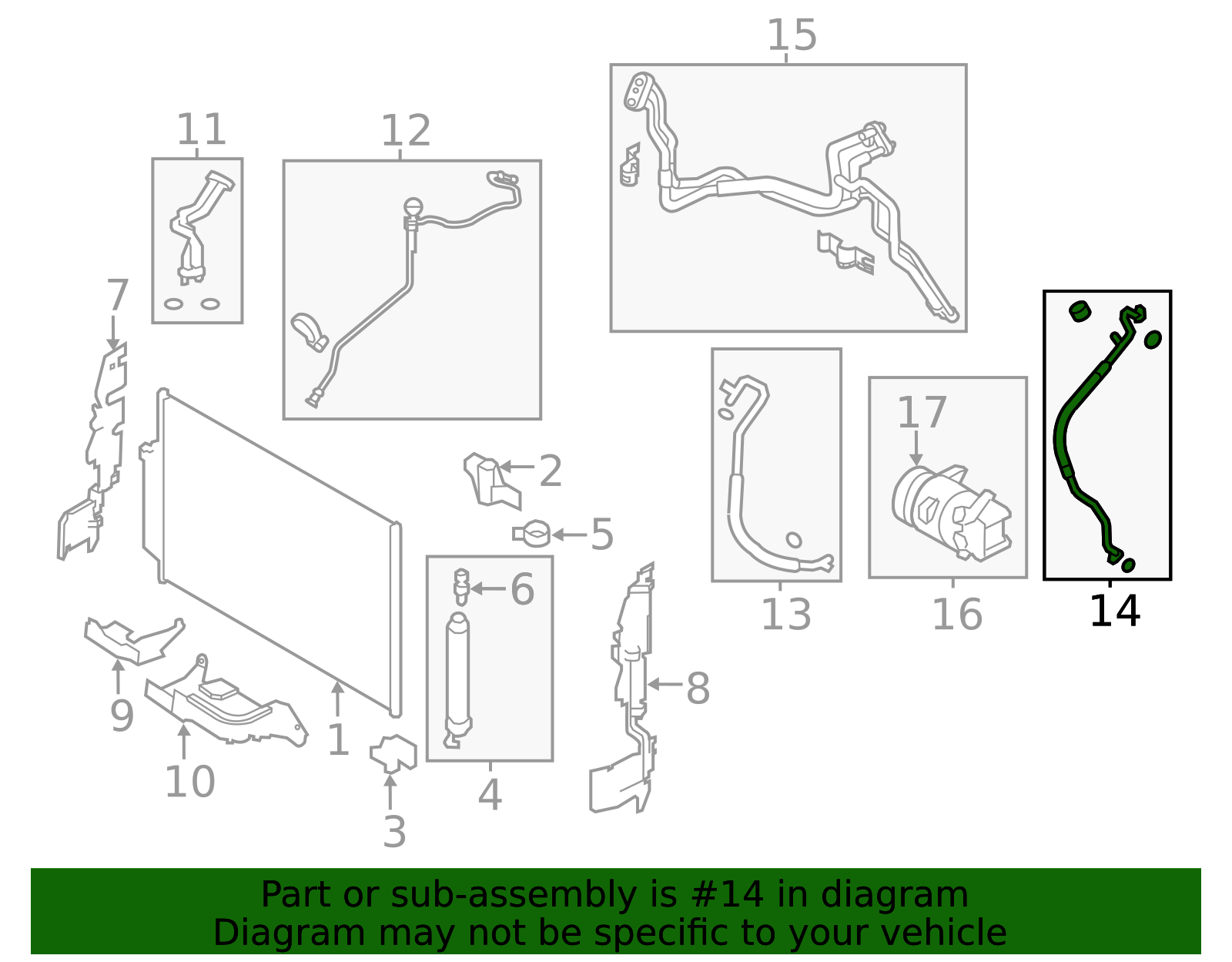 92480-1JA0A - A/C Refrigerant Suction Hose - 2011-2014 Nissan Quest ...