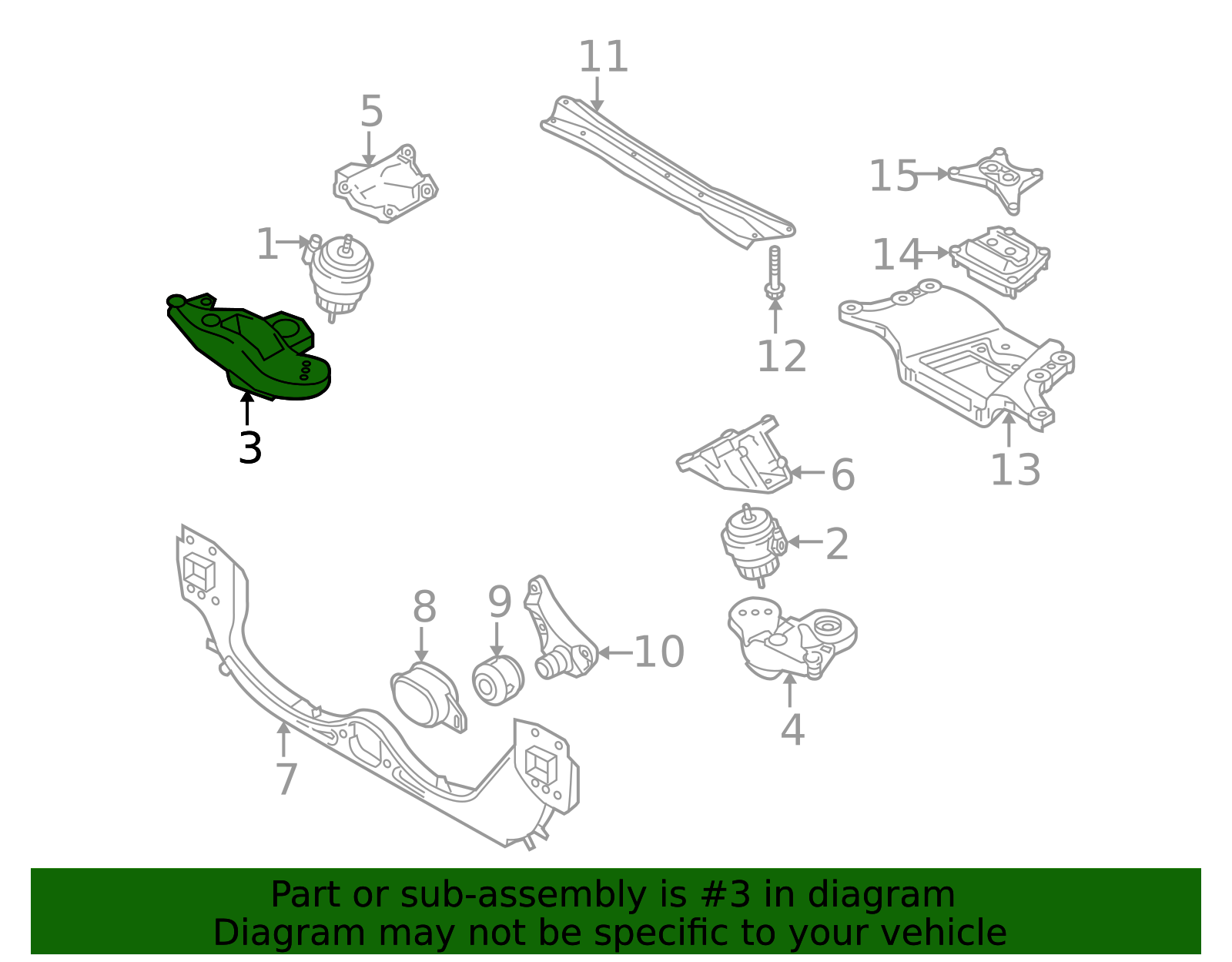 Audi Engine Mount Bracket - Secure Powertrain Support - Part #4F0-199 ...