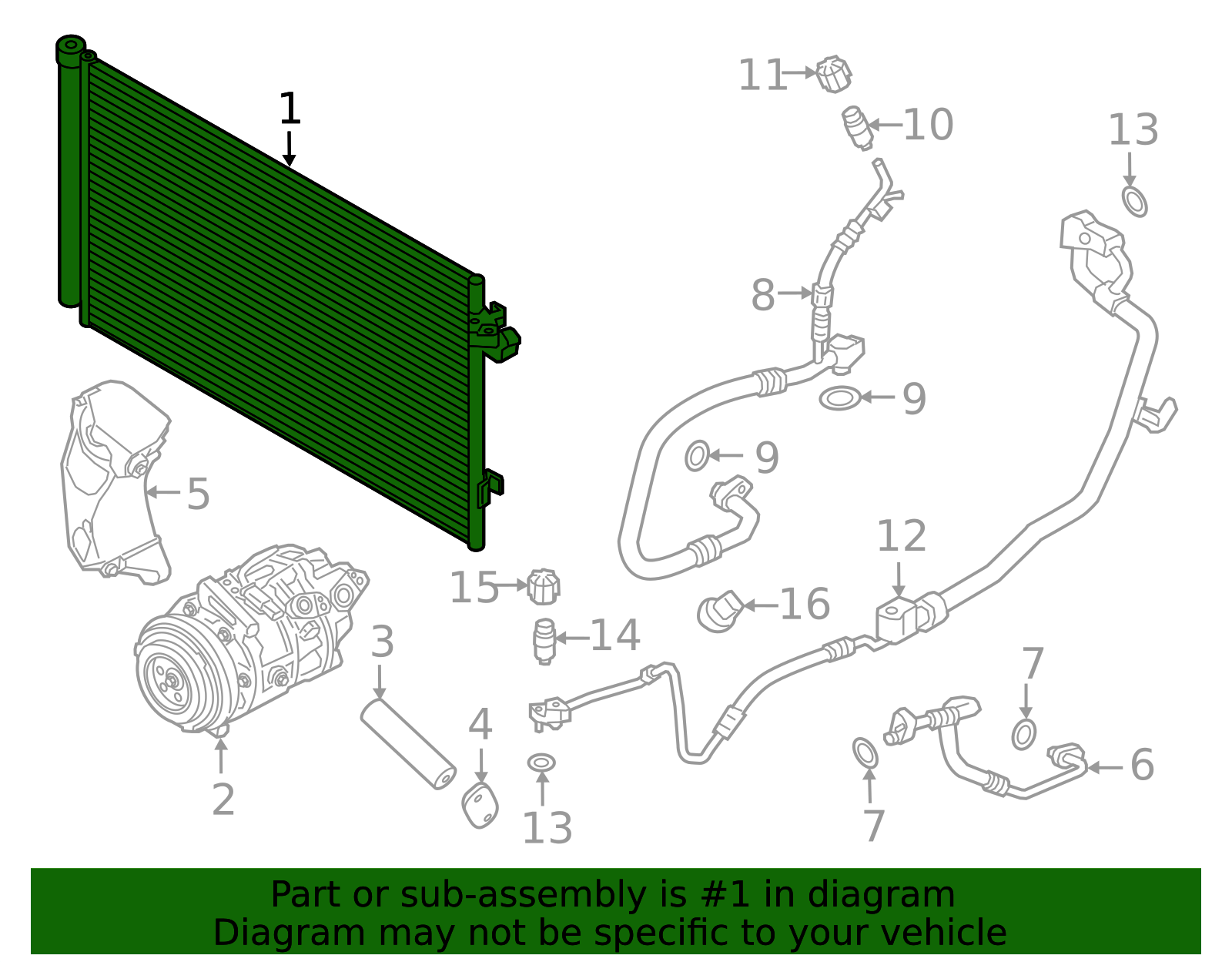 64539364255 - A/C Condenser 2016-2025 BMW | Genuine BMW Parts