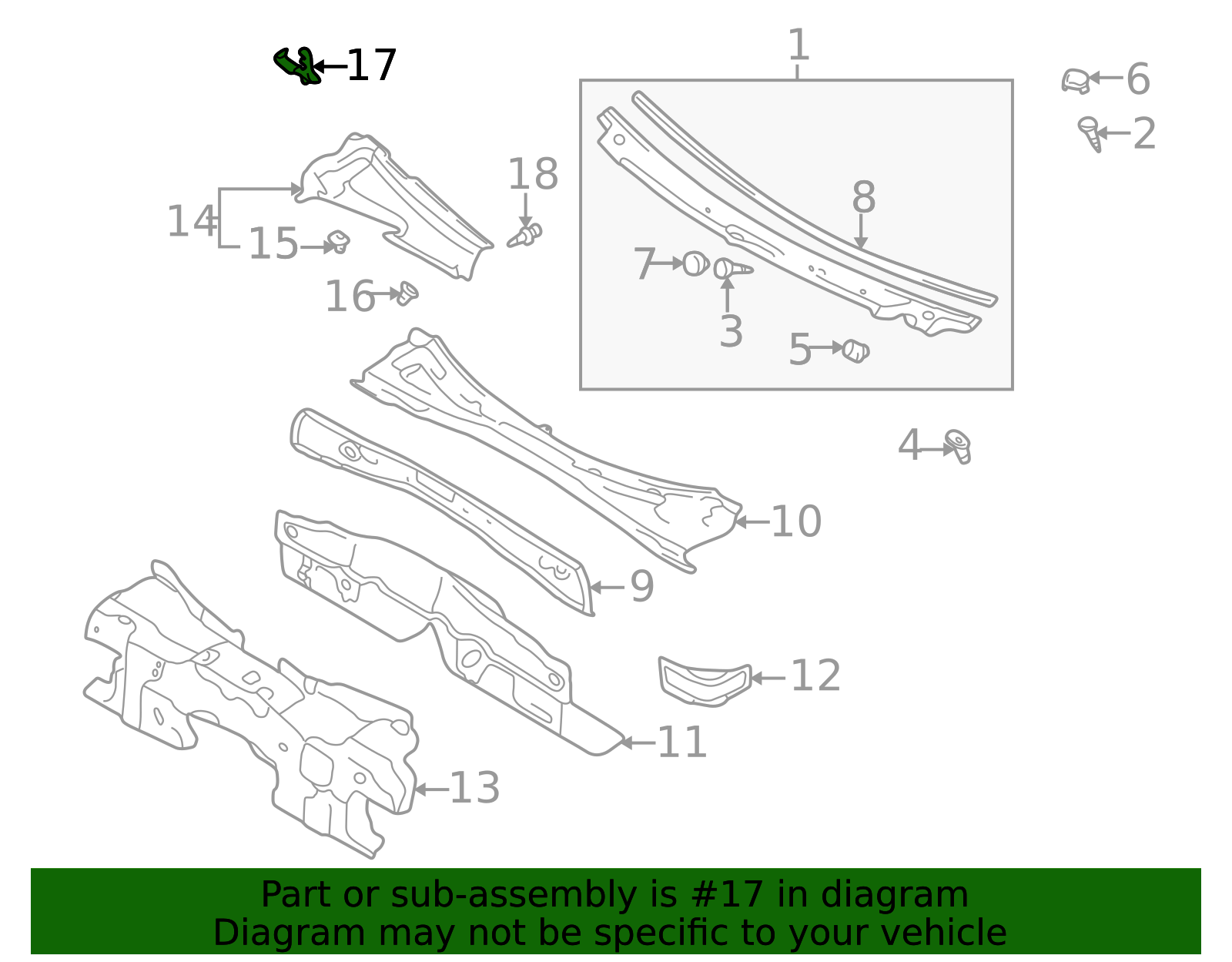 1990-2000 Mazda Miata Baffle Clip H260-56-724 | TascaParts.com