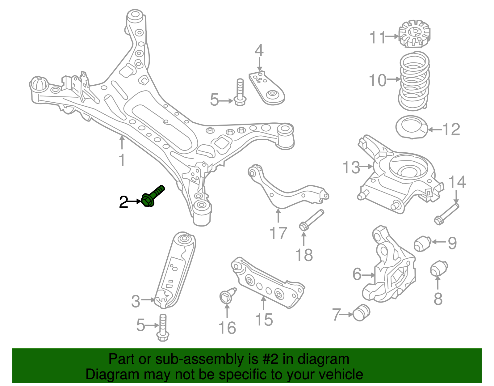 2013-2025 Nissan Suspension Cross-Member Bolt 55226-3TA0B | Boro Nissan ...