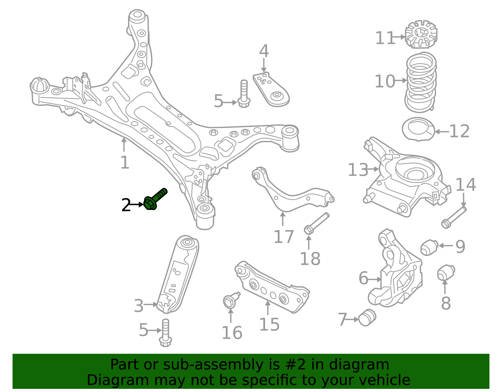 55226-3TA0B - Suspension Cross-Member Bolt 2013-2025 Nissan | Official ...