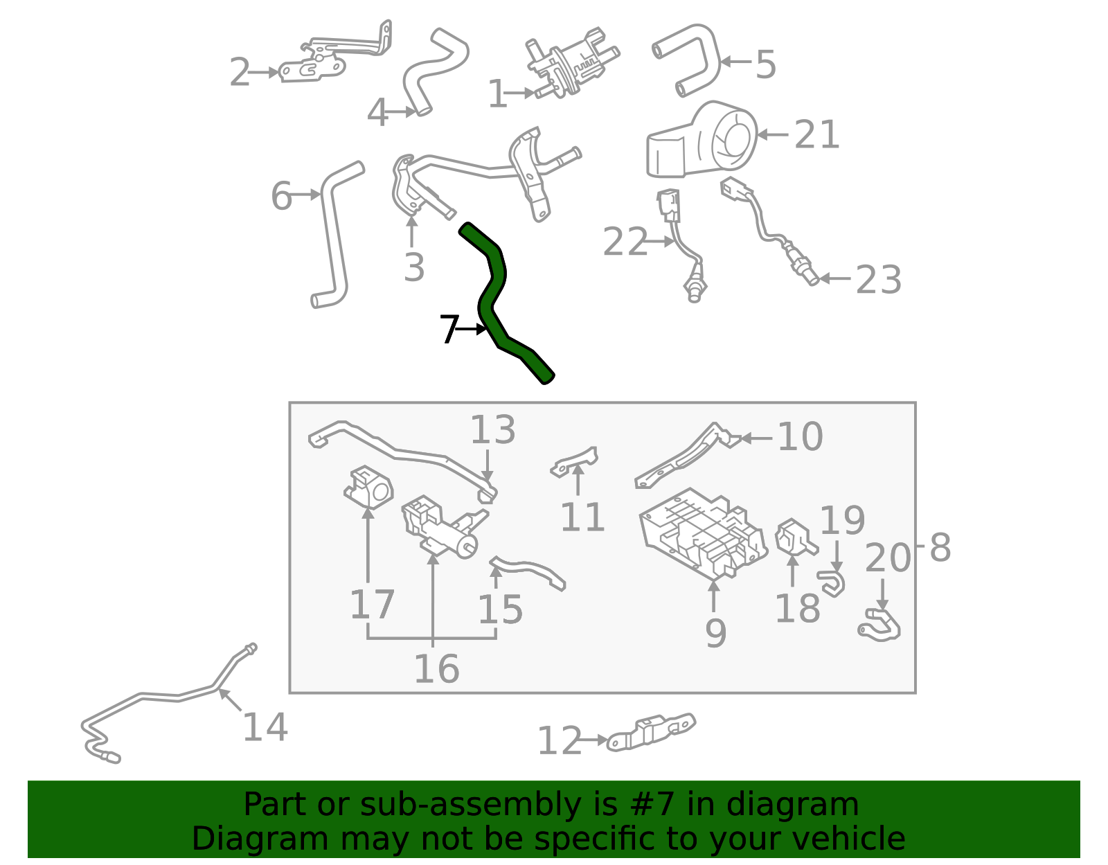 2022-2026 Toyota 2022-2024 Toyota - Vapor Hose 23826-F4010 | Sparks Parts