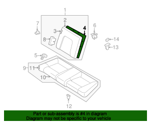 Hyundai - 89301-2C500-LK - Seat Back Frame - 2003-2008 Hyundai Tiburon ...