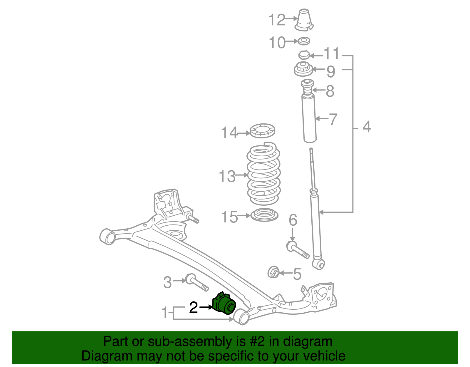 48725-52060 - Toyota Axle Beam Bushing 2007-2012 Toyota | Performance ...