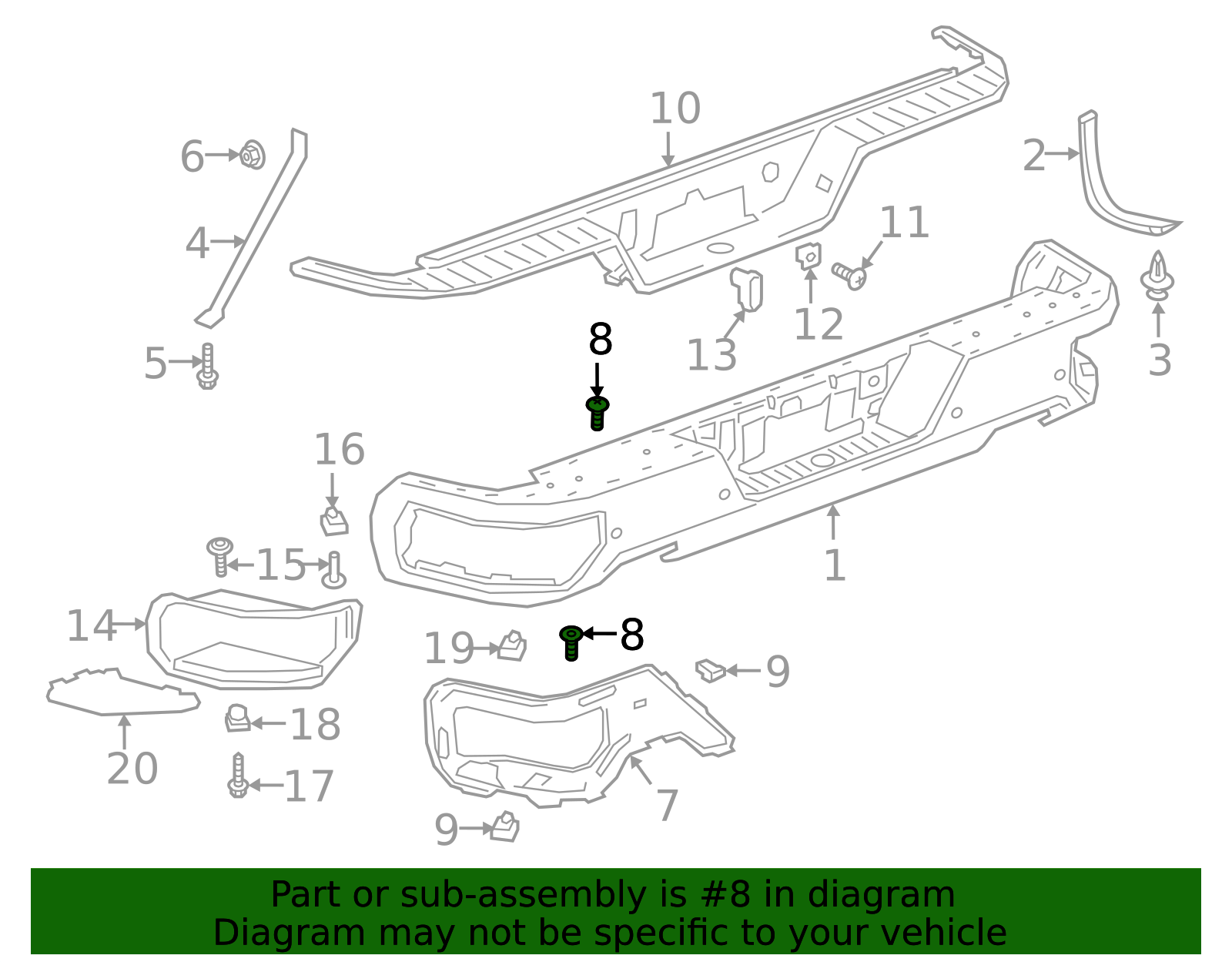 2014-2026 GM M12x1.75x40 Front Bumper Impact Bar Bolt 11547540 GM ...