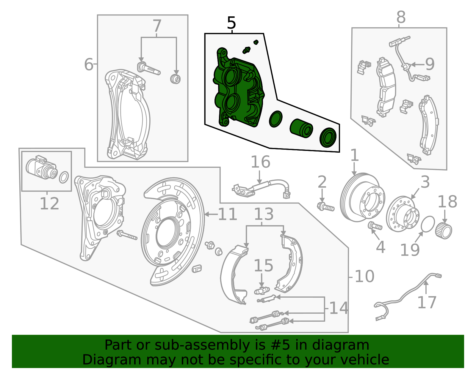 13546600 - 2020-2024 GM - Rear Passenger Side Brake Caliper Assembly ...