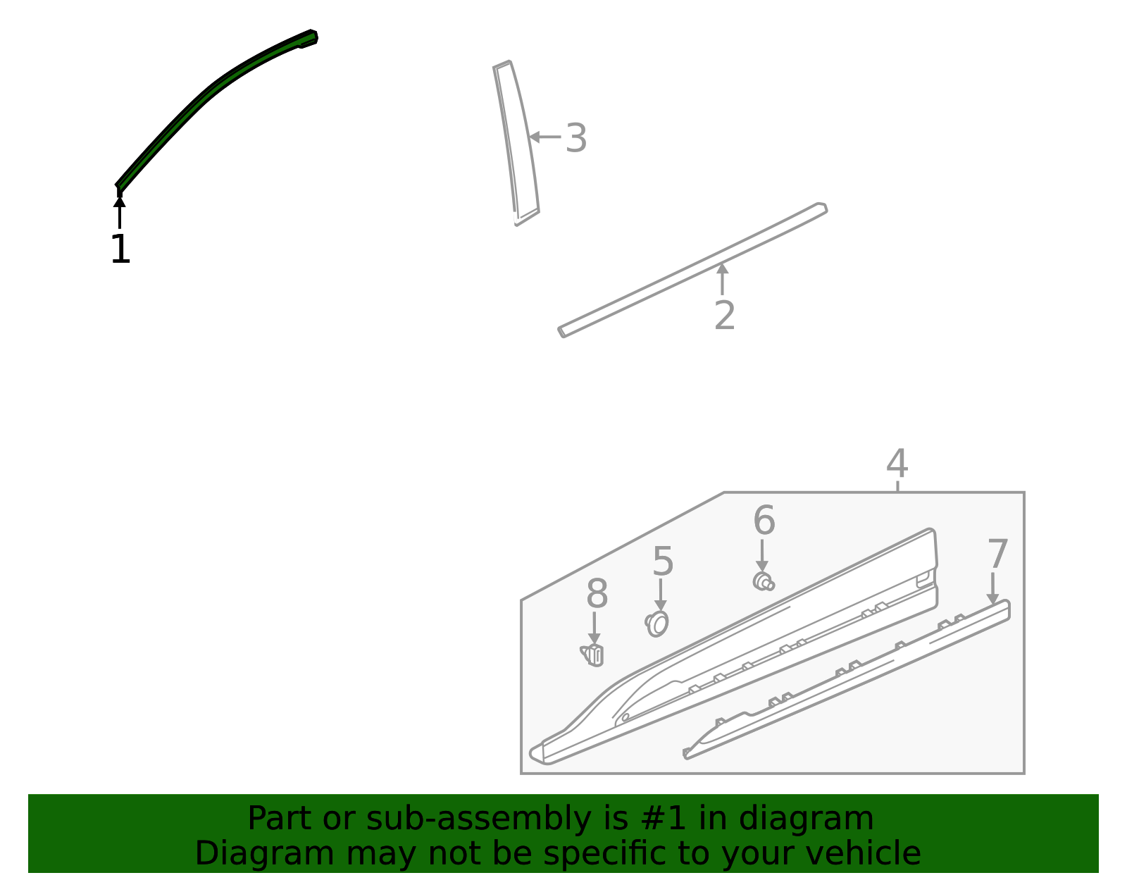 2022-2023 Chevrolet Bolt EUV Upper Molding 42788373 GM | GMPartsDirect.com