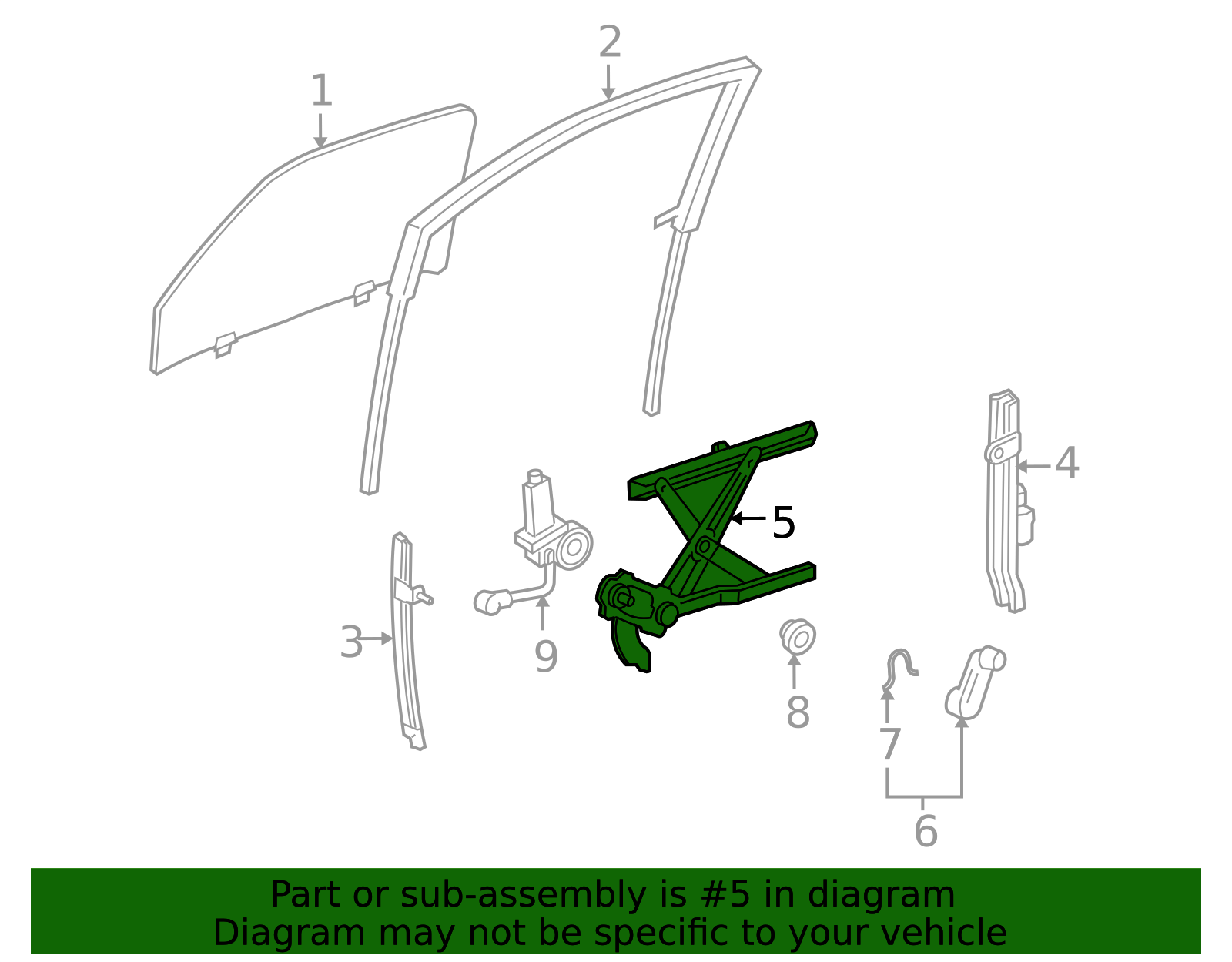 2005-2015 Toyota Tacoma Window Regulator 69810-04090 | Toyota Parts Center