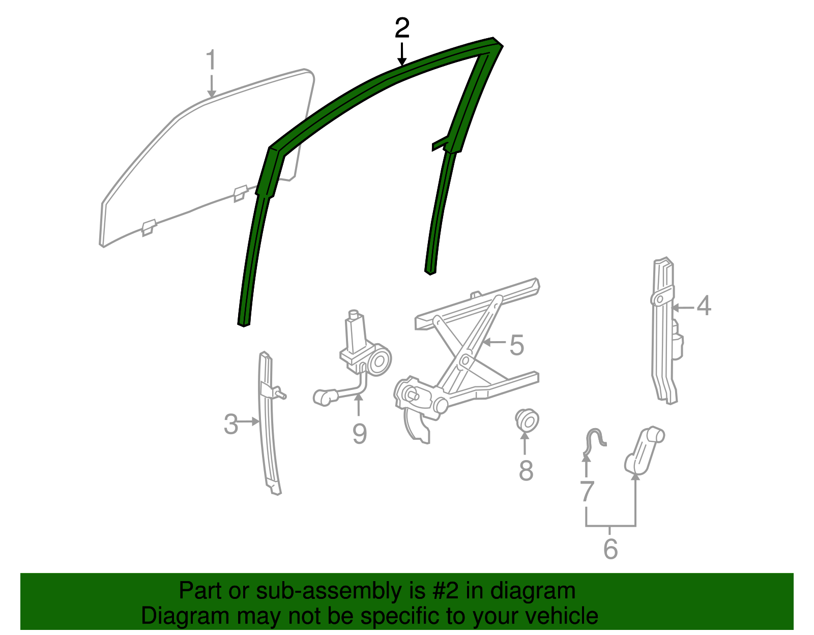 2005-2015 Toyota Tacoma Window Channel (Left, Front) 68151-04030 | OEM ...