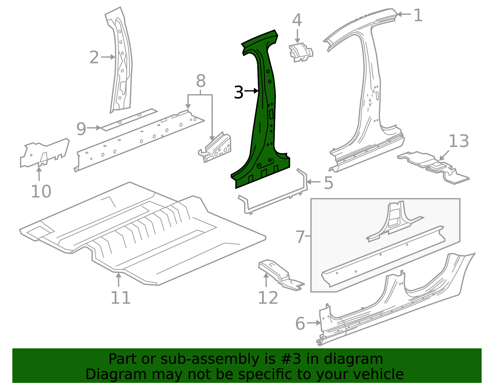 20979350 - High-Quality Passenger Side Center Pillar Reinforcement for ...