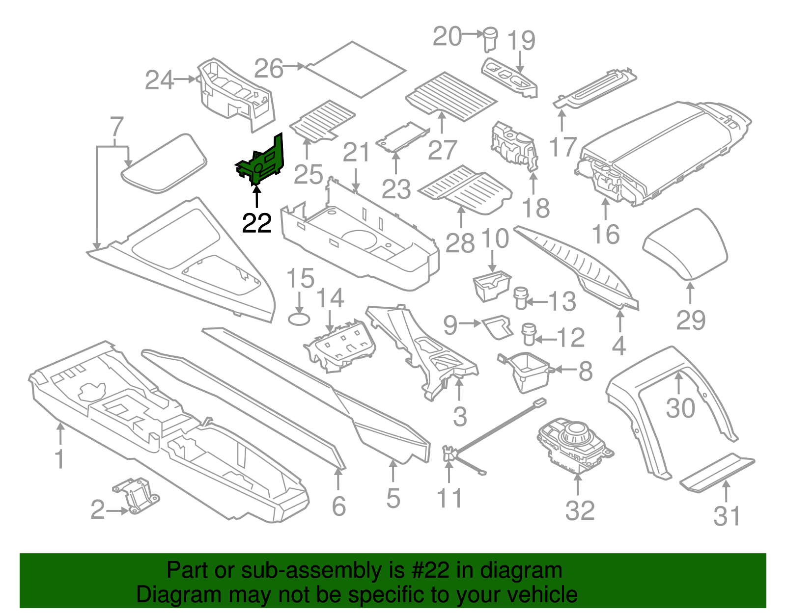 2012-2018 BMW 2012-2018 BMW - Storage Box Cover 51-16-9-197-318 | BMW ...