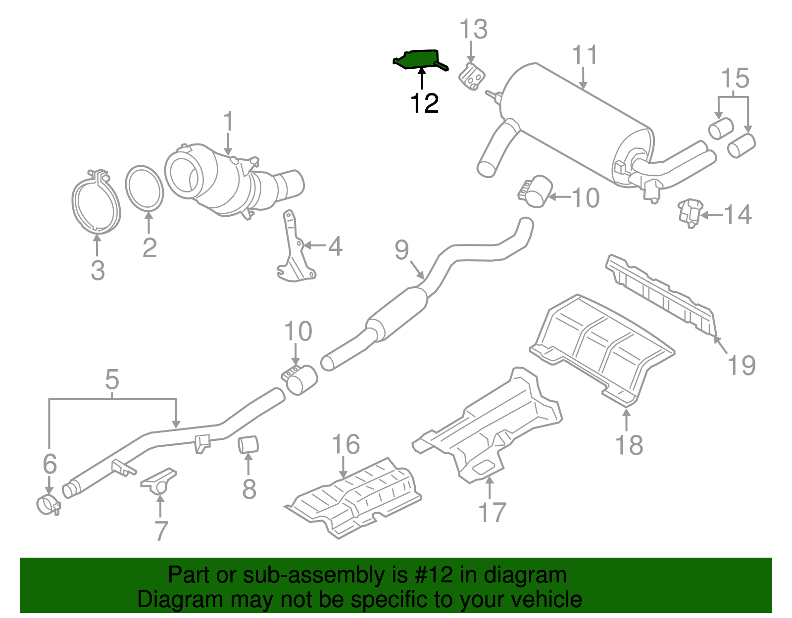 18307620364 - 2012-2022 BMW Rear Muffler Bracket (18-30-7-620-364 ...