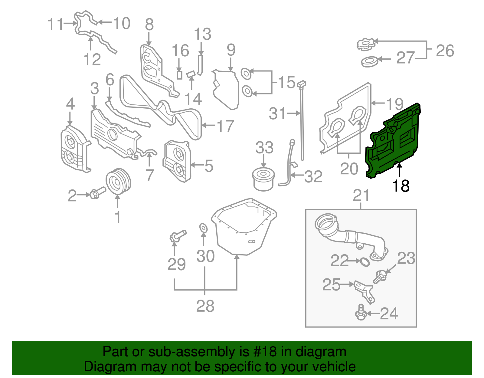 2009-2021 Subaru Valve Cover 13278AA320 | Subaru Parts Warehouse