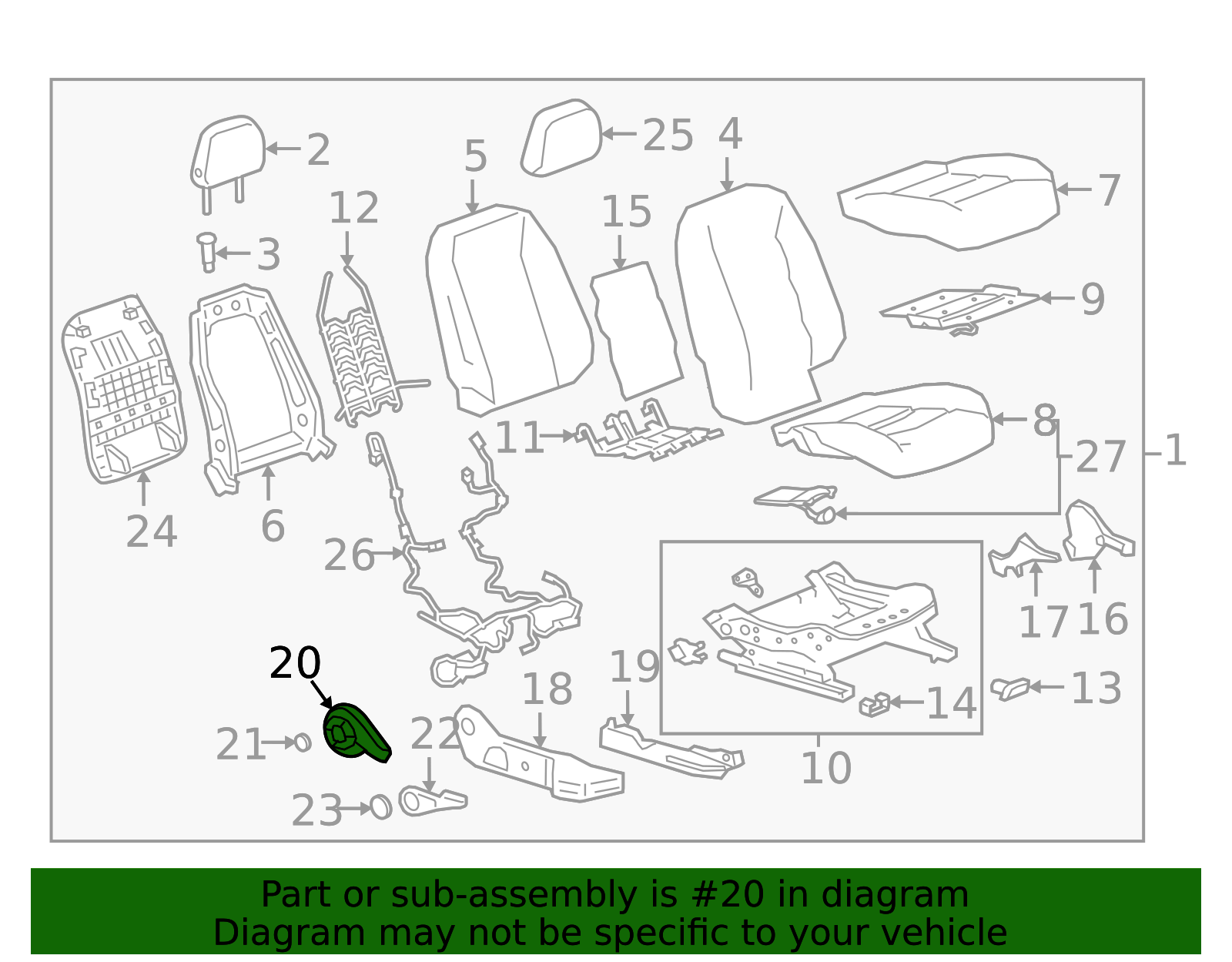 2018-2025 GM Recline Handle 84158439 | Courtesy Parts