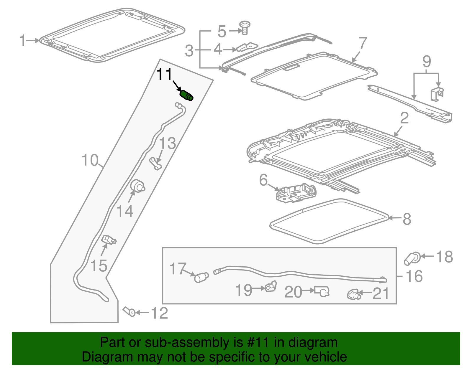 2010-2016 GM Sunroof Drain Hose Grommet 25998939 | OEM Parts Online