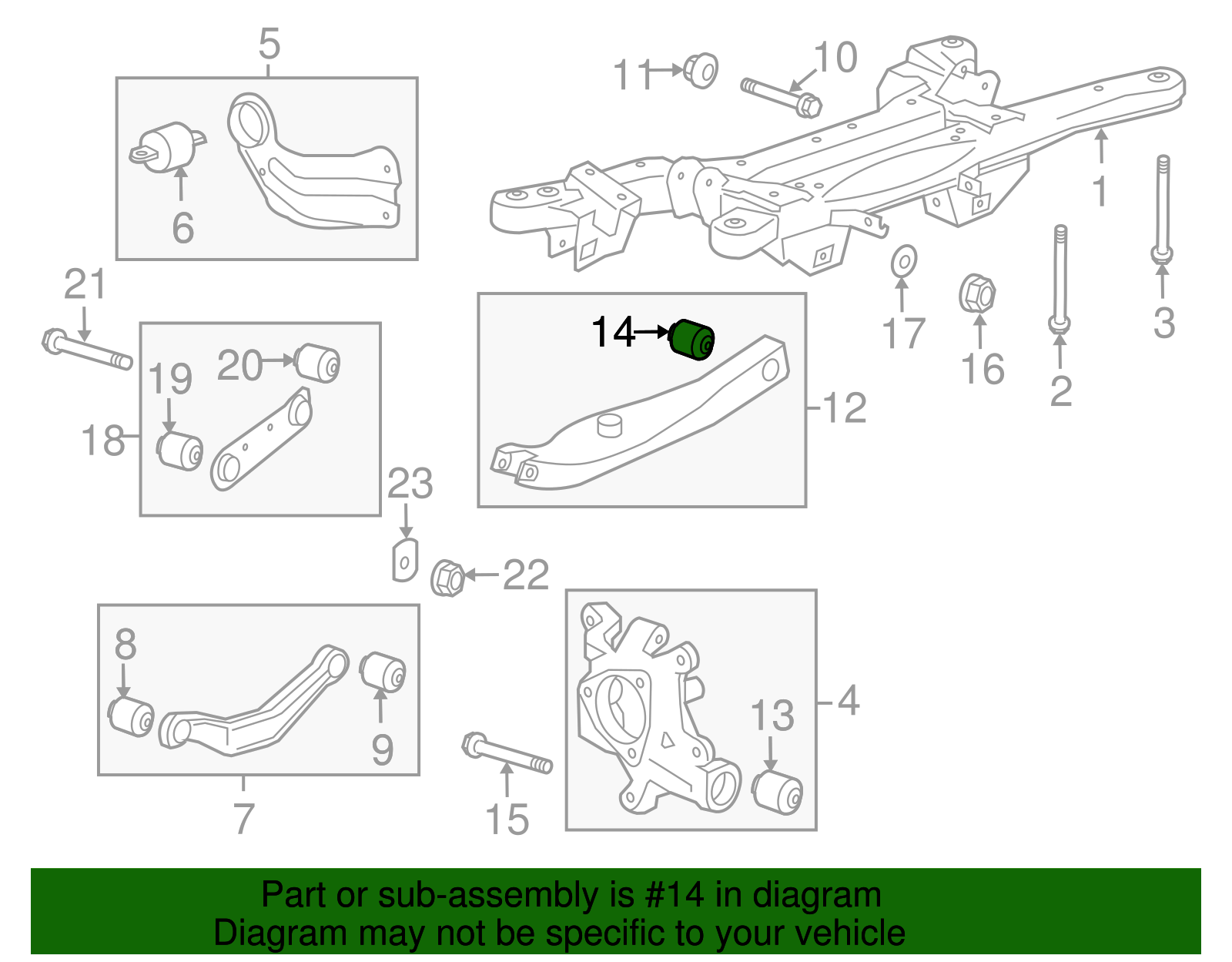 13219169 - 2010-2020 GM - Rear Lower Suspension Control Arm Bushing ...