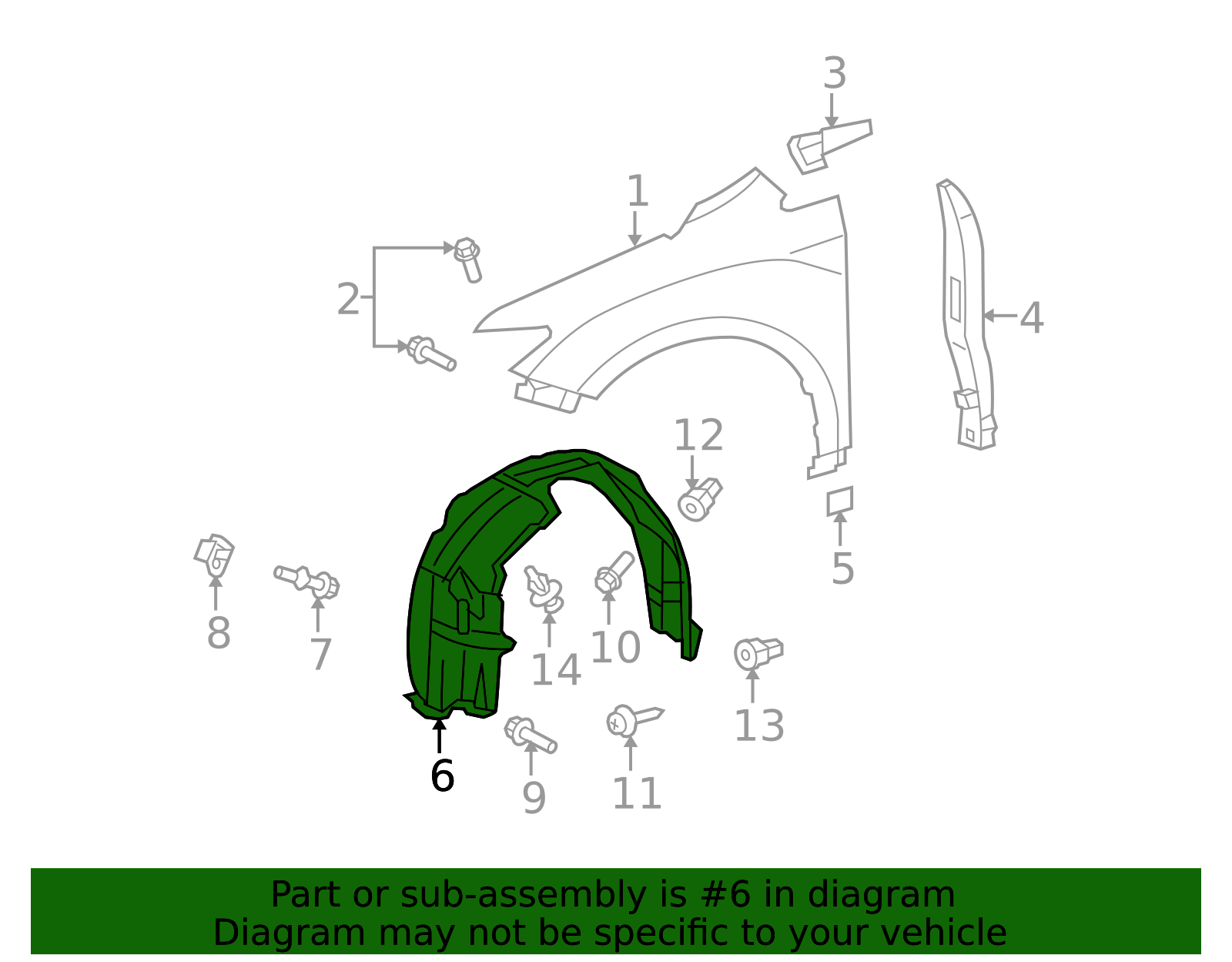 2009-2011 Toyota Venza Fender Liner - DRIVERS SIDE 53876-0T010 | Toyota ...
