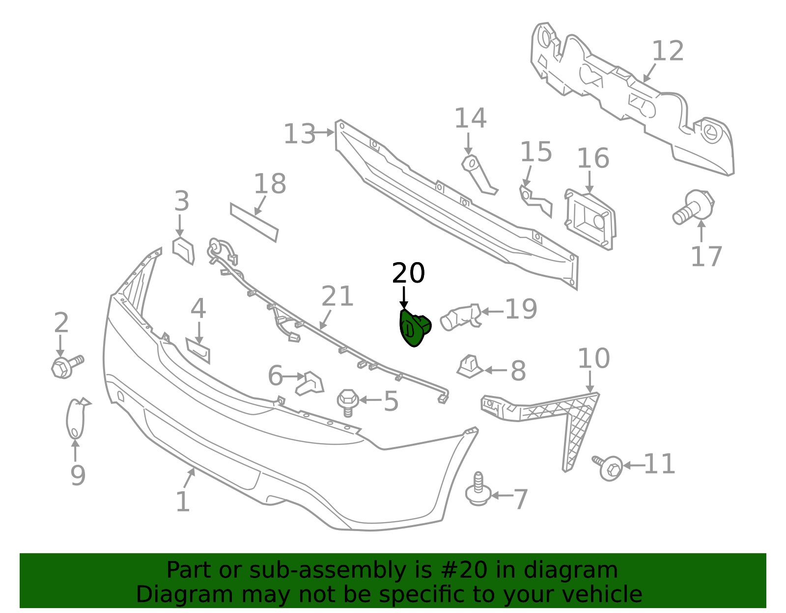 Hyundai - 86675-2M000 - Reverse Sensor Holder - 2010-2012 Hyundai ...