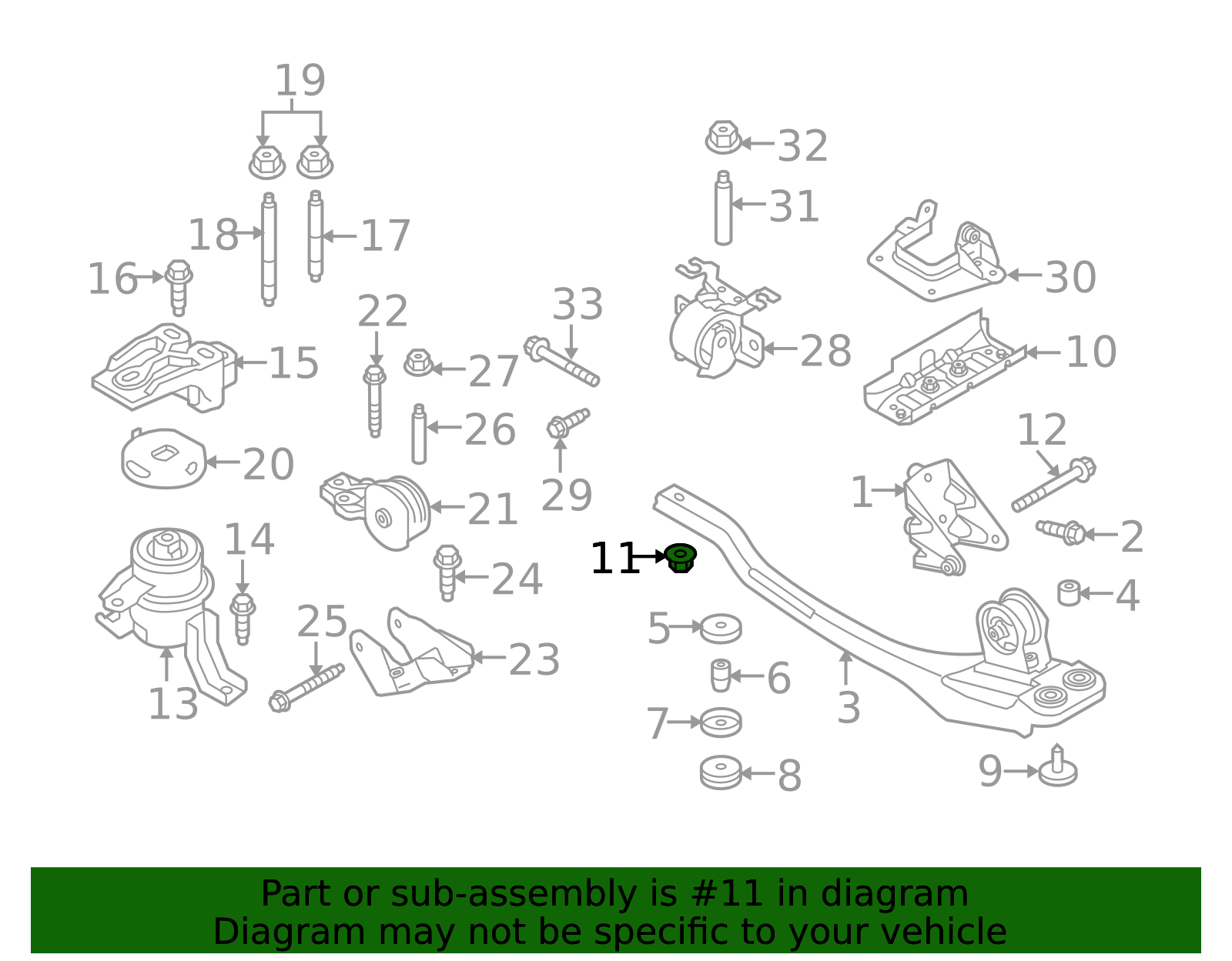 2007-2012 Ford Engine Support Nut -W710553-S440 | TascaParts.com